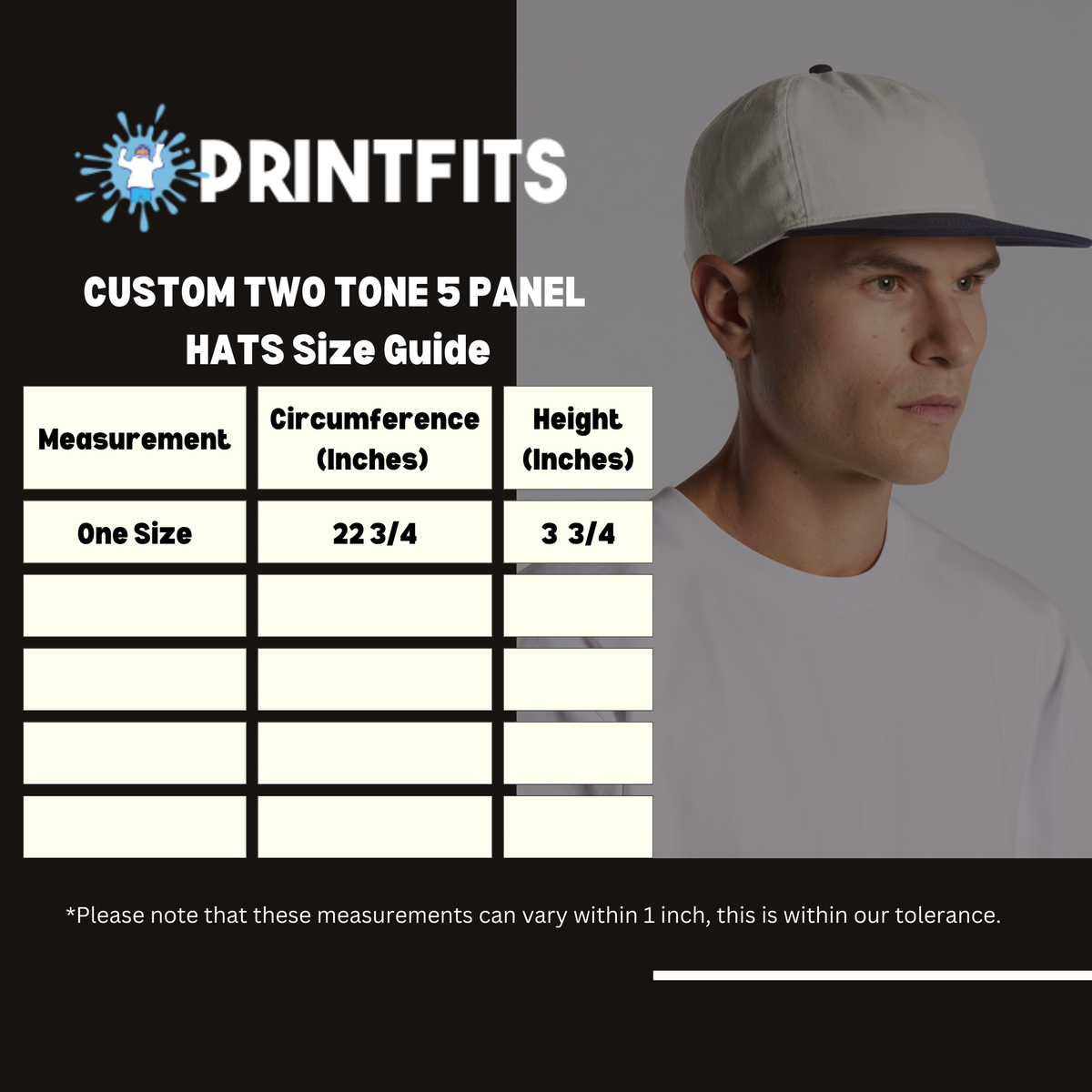 Custom Two Tone 5 Panel Hats | Order Custom 5 Panel Hats Online – Printfits